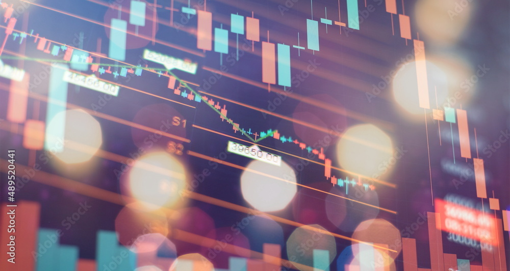 Financial chart with up trend line graph.Stock market investment ...