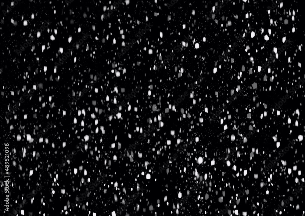 Snow fall on black background Stock Illustration | Adobe Stock