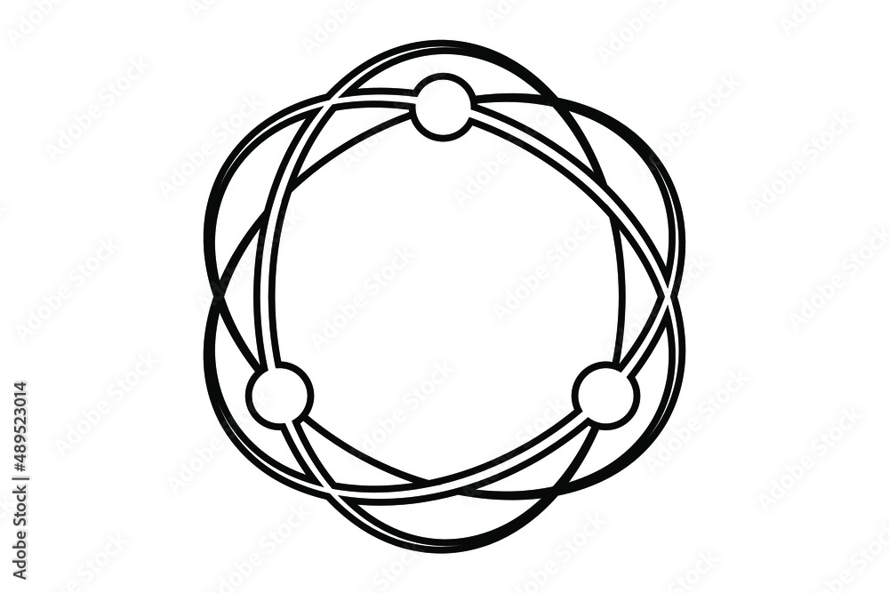 Rotating atoms vector icon. Atoms, molecules, electrons rotation icon ...