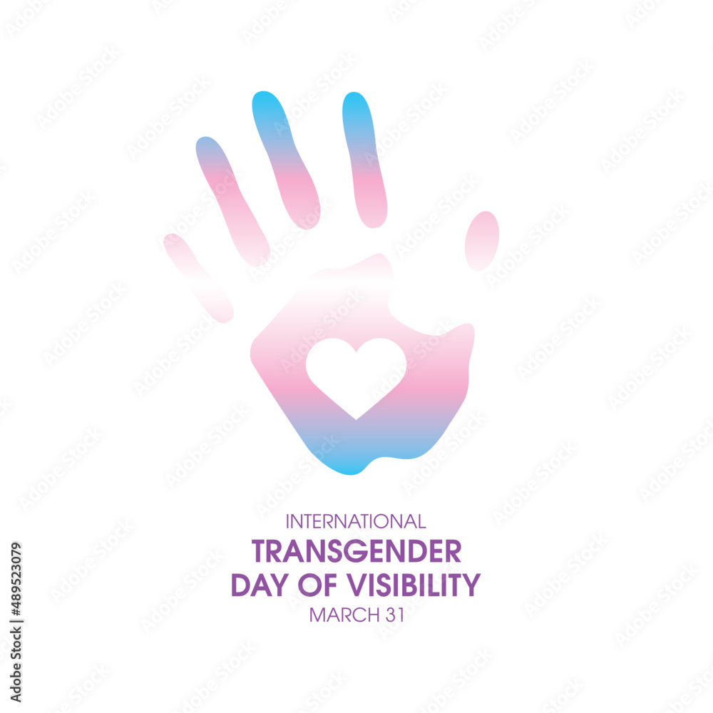 International Transgender Day of Visibility vector. Handprint with the ...