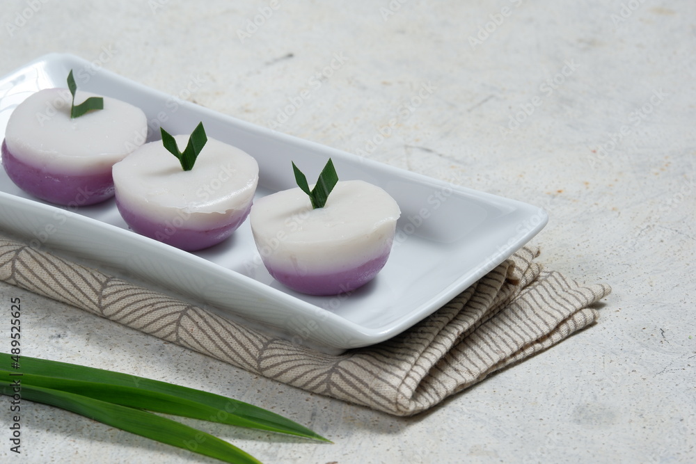 kue talam or kuih talam .steamed sweet dessert,from Peranakan Culture ...