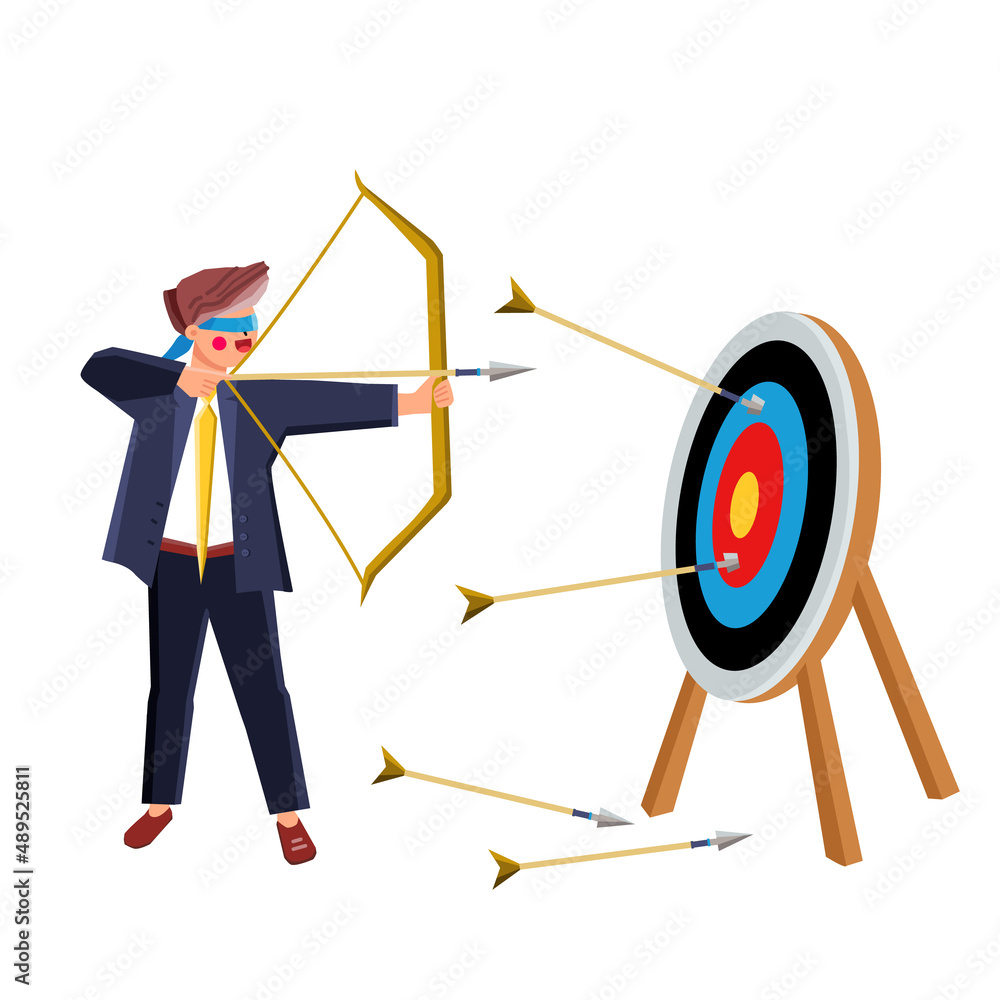 Stockvector Miss Target Young Man With Archery Arrow Vector ...