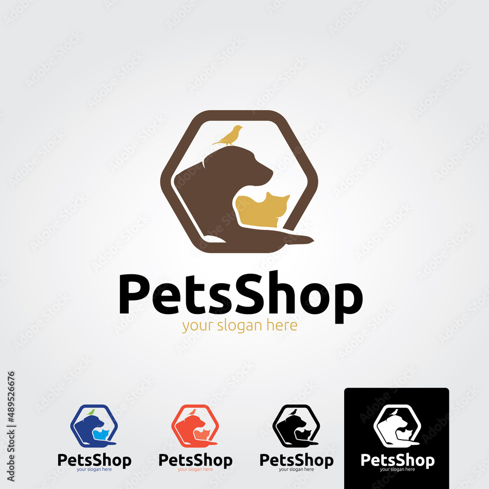 Pet shop logo template - vector Stock Vector | Adobe Stock