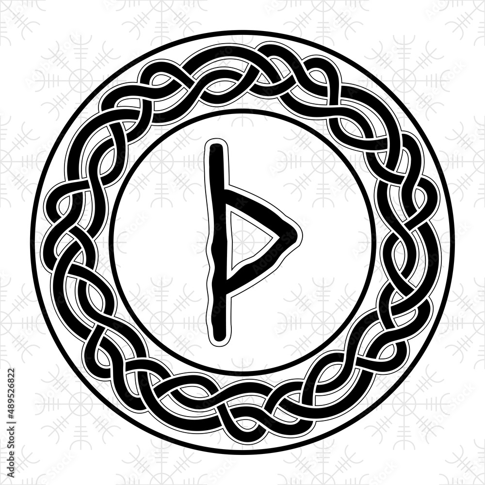 Rune Thurisaz Tor Thorn in a circle - an ancient Scandinavian symbol or ...