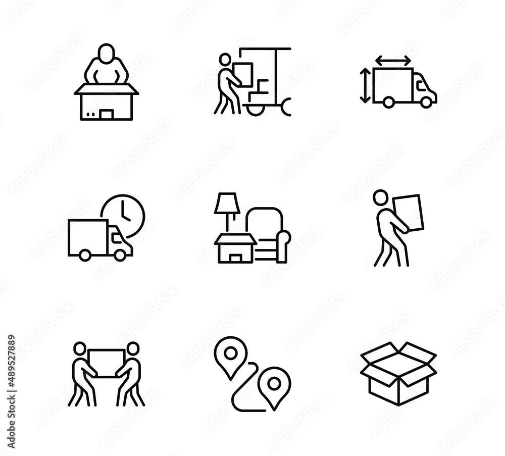 Simple Set of Moving Service Related Vector Line Icons. contains Icons ... Simple Set of Moving Service Related Vector Line Icons. contains Icons ...