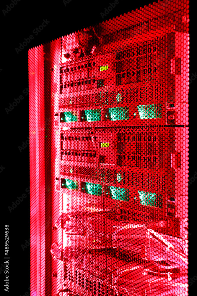 Data Center With Multiple Rows of Fully Operational Server Racks in ...