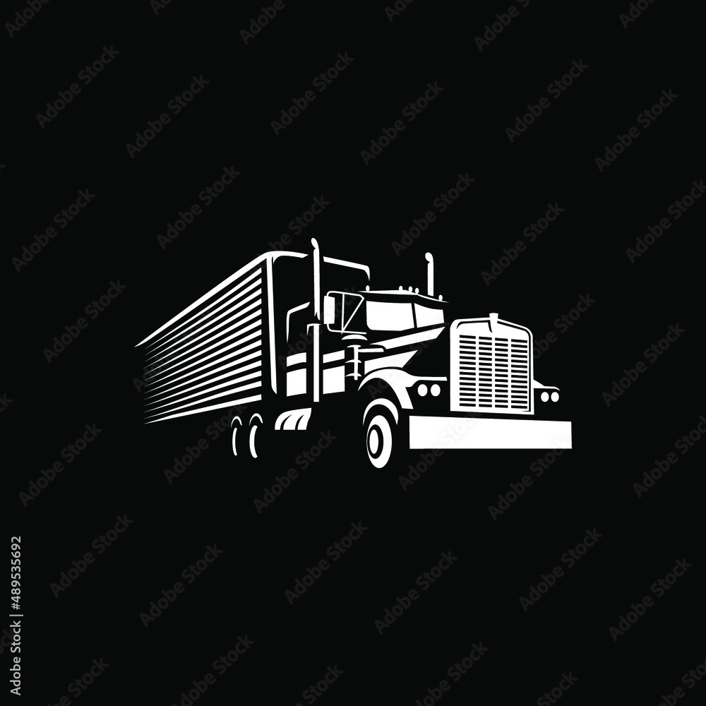 classic big rig truck template for logo suggestion Stock Vector | Adobe ...