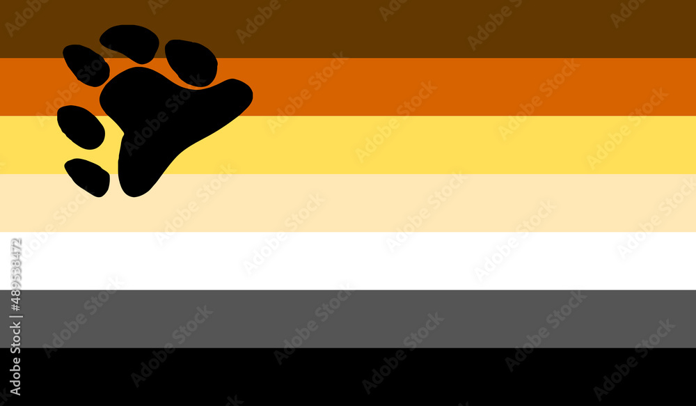 Vector illustration of flat International bear brotherhood flag. Pride ...