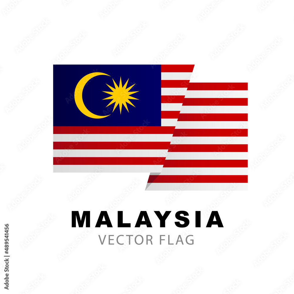 Colorful Malaysian flag logo. Flag of Malaysia. Vector illustration ...