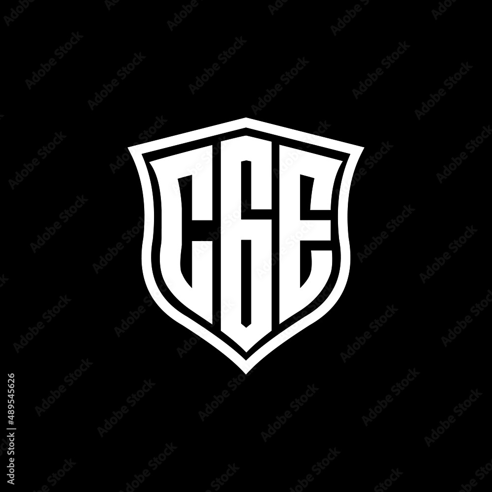 CGE letter logo design with black background in illustrator, vector ...