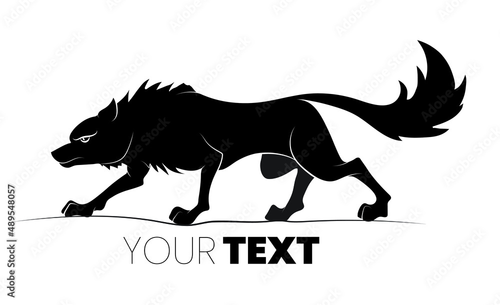 black wolf logo Stock Vector | Adobe Stock