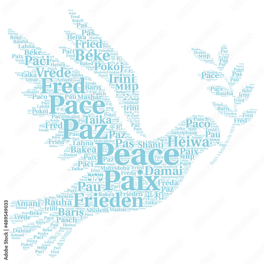 Peace word cloud concept in different languages Stock Illustration ...
