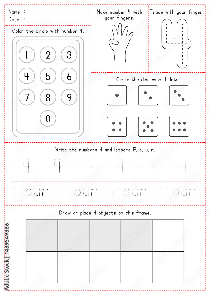 Children Learning Printable - Coloring, Tracing, Writing, and Counting ...