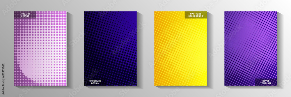 Poster Elegant point screen tone gradation title page templates vector ...