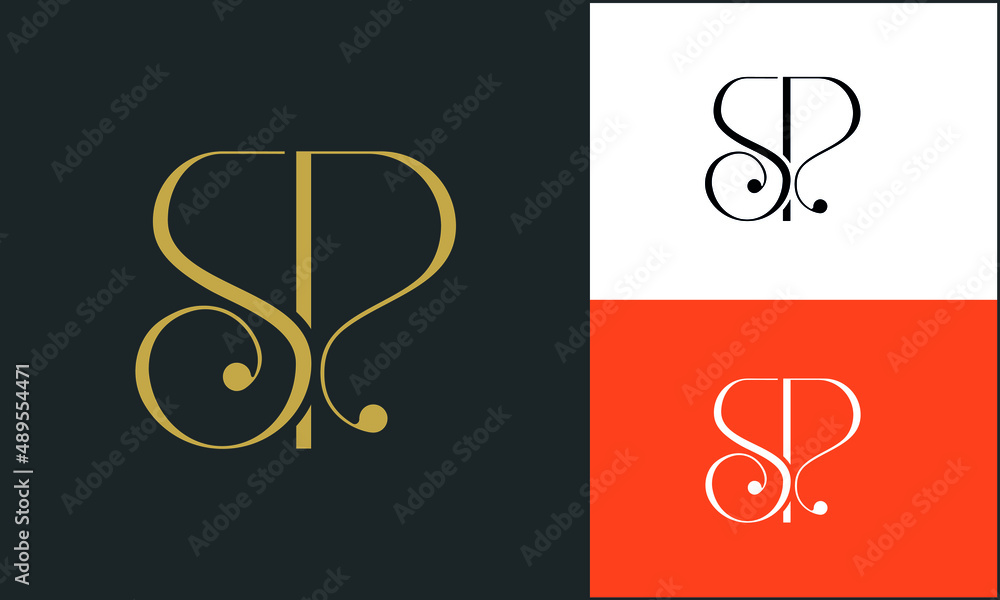 SP, PS Luxury Logo Vector Monogram based on Alphabet Initials Stock ...