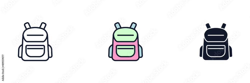 school bag. Backpack icon symbol template for graphic and web design ...
