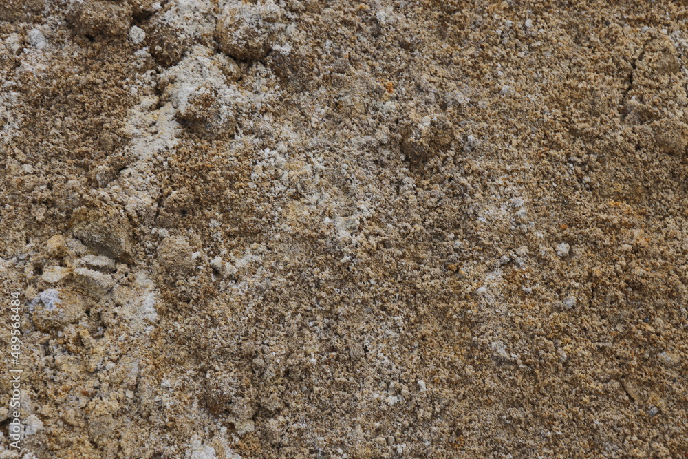 Surface structure of river sand. Large river sand at a construction ...