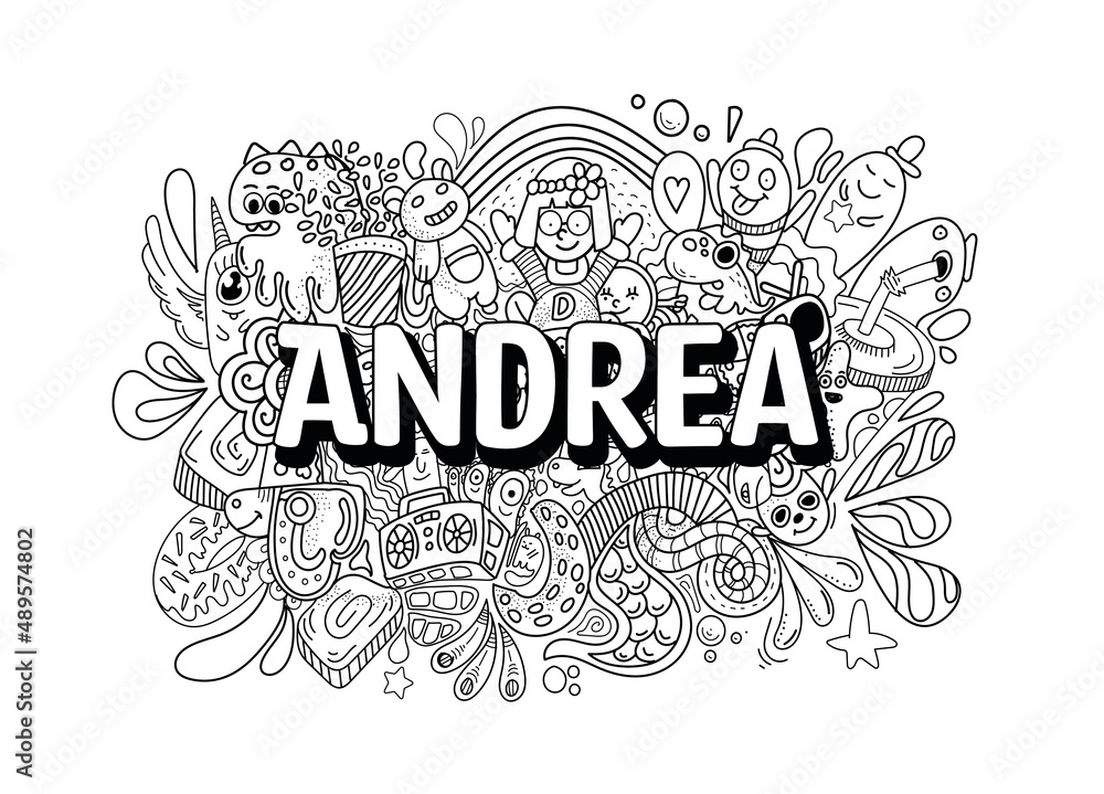 Andrea #name doodle art Stock Illustration | Adobe Stock