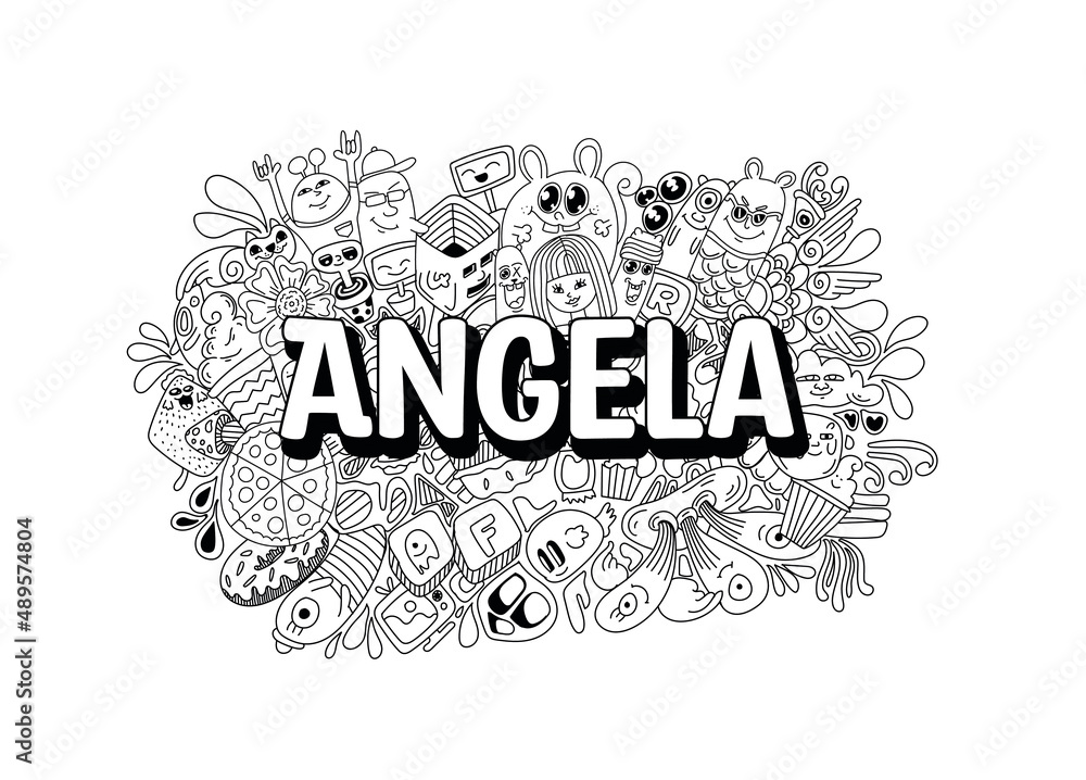 Angela #name doodle art. Stock Illustration | Adobe Stock