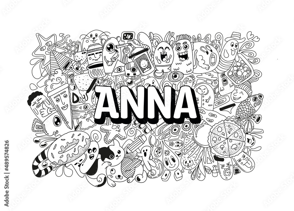 Anna #name doodle art Stock Illustration | Adobe Stock