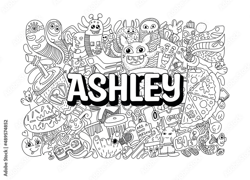 Ashley #name doodle art Stock Illustration | Adobe Stock