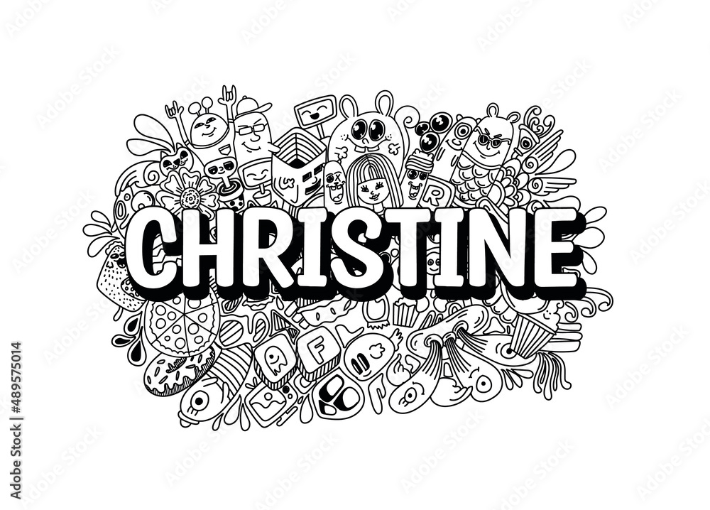 Christine #name doodle art Stock Illustration | Adobe Stock