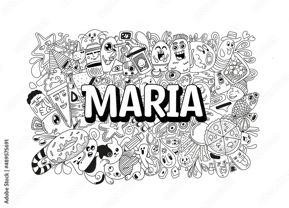 Maria #name doodle art Stock Illustration | Adobe Stock