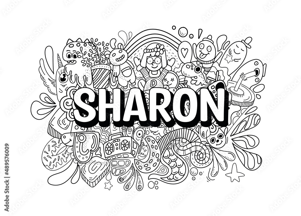Sharon #name doodle art Stock Illustration | Adobe Stock