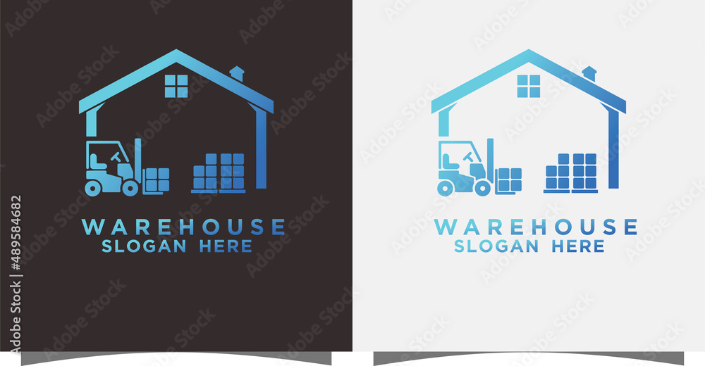 Warehouse & Forklift logo with creative modern syle Premium Vector ...