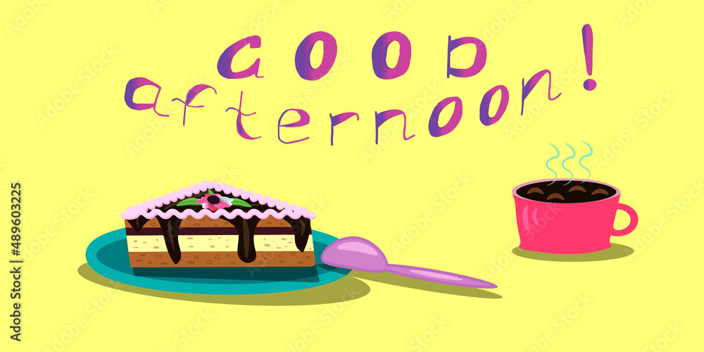 A pattern with good afternoon greeting Stock Vector | Adobe Stock