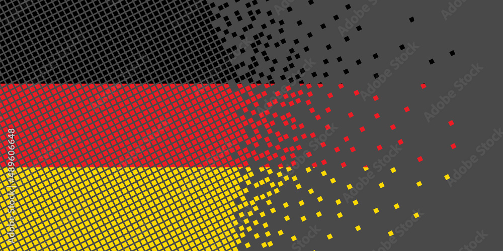 Pixel art with Germany flag. Pixel Dots grow by concentrating within ...