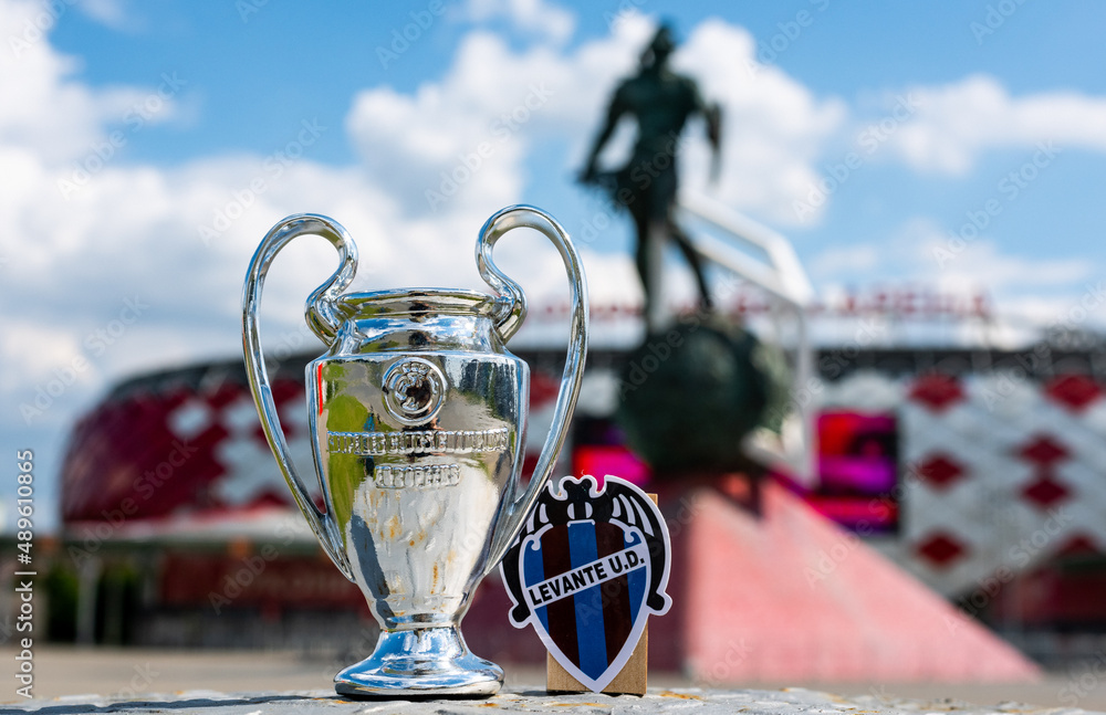 June 14, 2021, Valencia, Spain. The emblem of the Levante UD football ...
