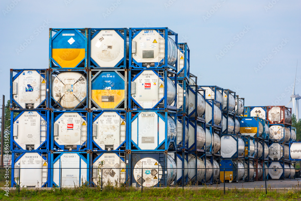 Iso Container Tanks in Rotterdam Stock Photo | Adobe Stock