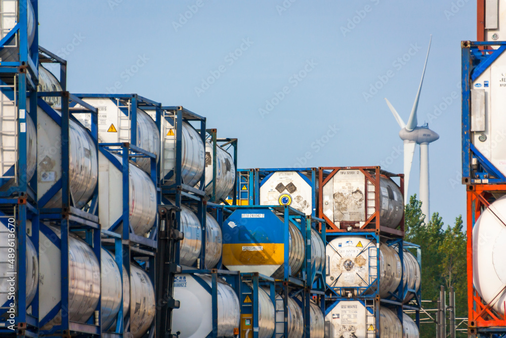 Iso Container Tanks in Rotterdam Stock Photo | Adobe Stock