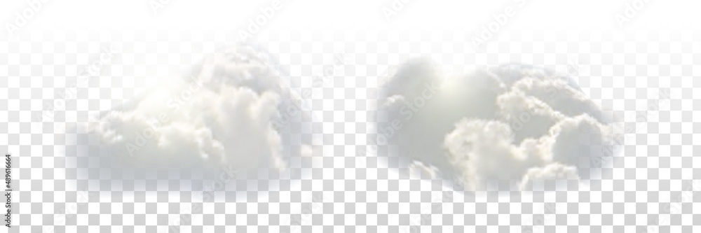 Vector set of realistic isolated cloud with Sun for template decoration ...