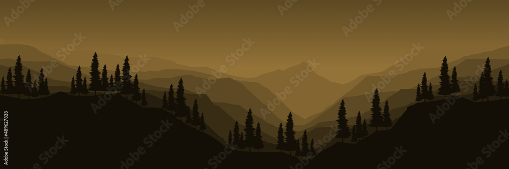 mountain landscape flat design vector illustration good for wallpaper ...
