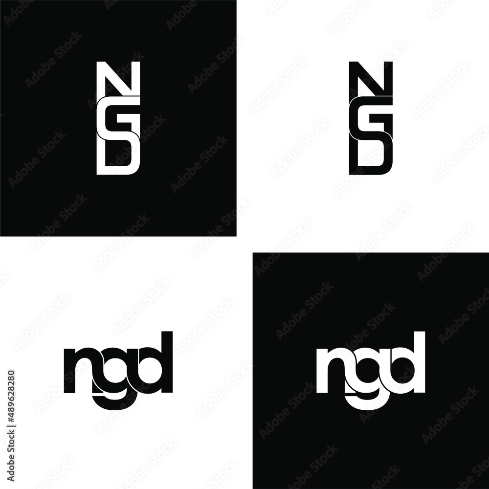 ngd letter original monogram logo design set Stock Vector | Adobe Stock