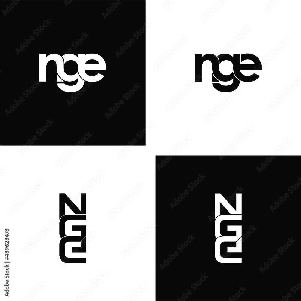 nge letter original monogram logo design set Stock Vector | Adobe Stock