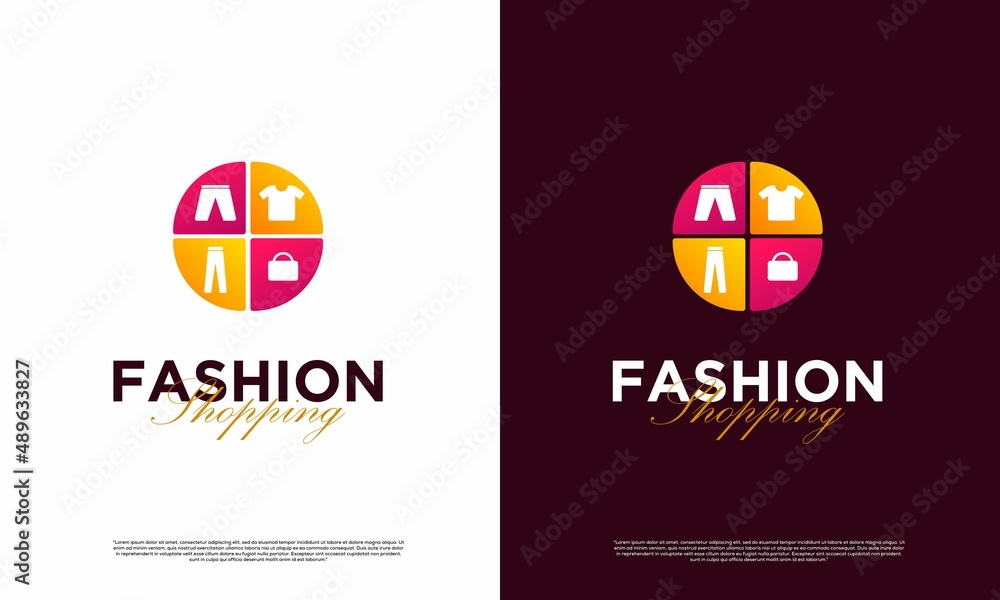 fashion shop logo design on isolated background cloth shop logo icon ...