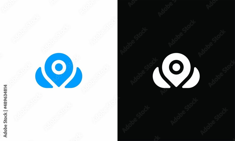 Pin Cloud Logo Design, Geotag Logo Stock Vector | Adobe Stock