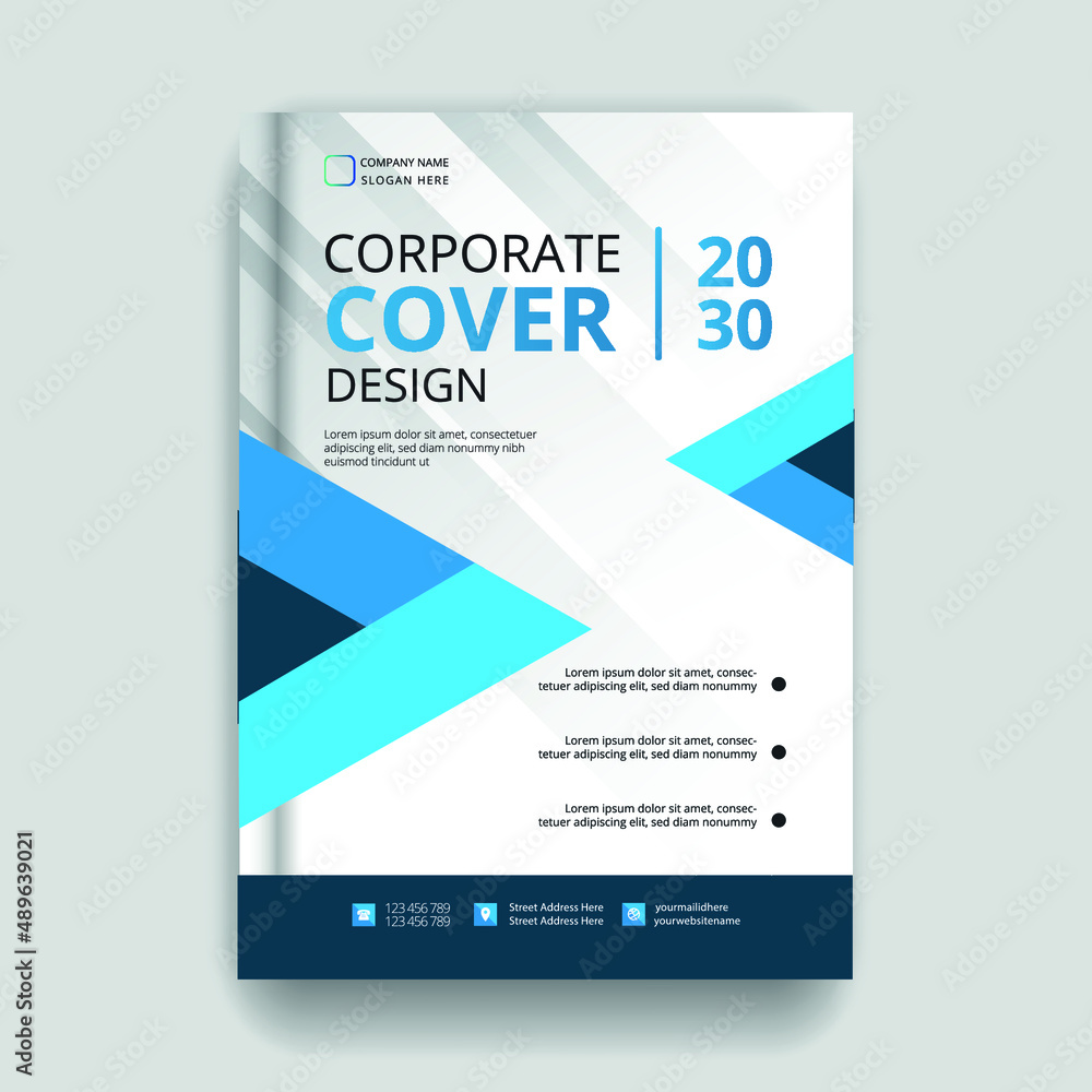 Corporate business use annual report cover page design templates Stock ...