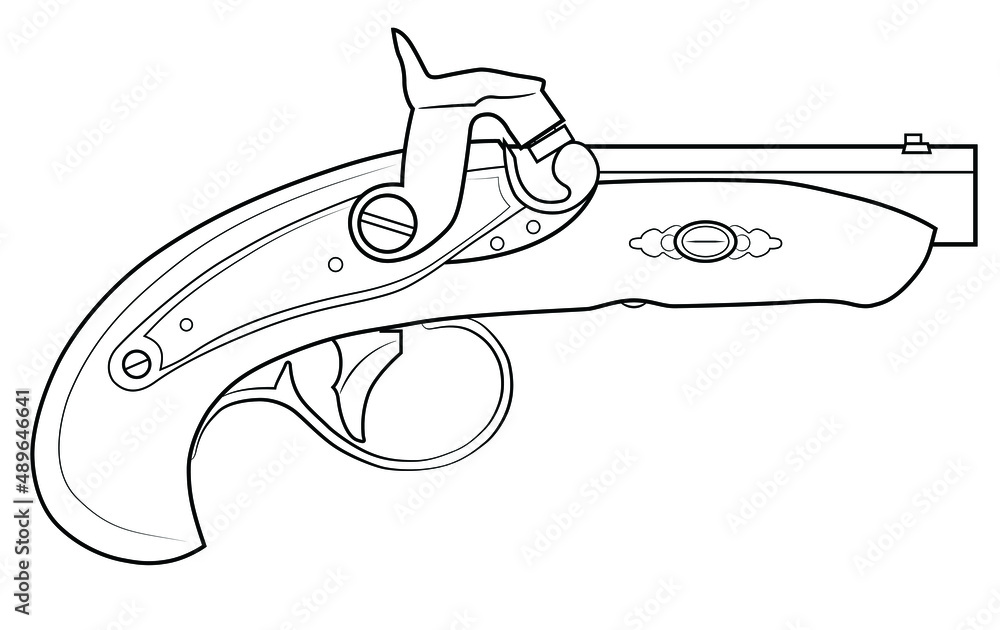 Illustration of little gun Derringer Philadelphia Stock Vector | Adobe ...