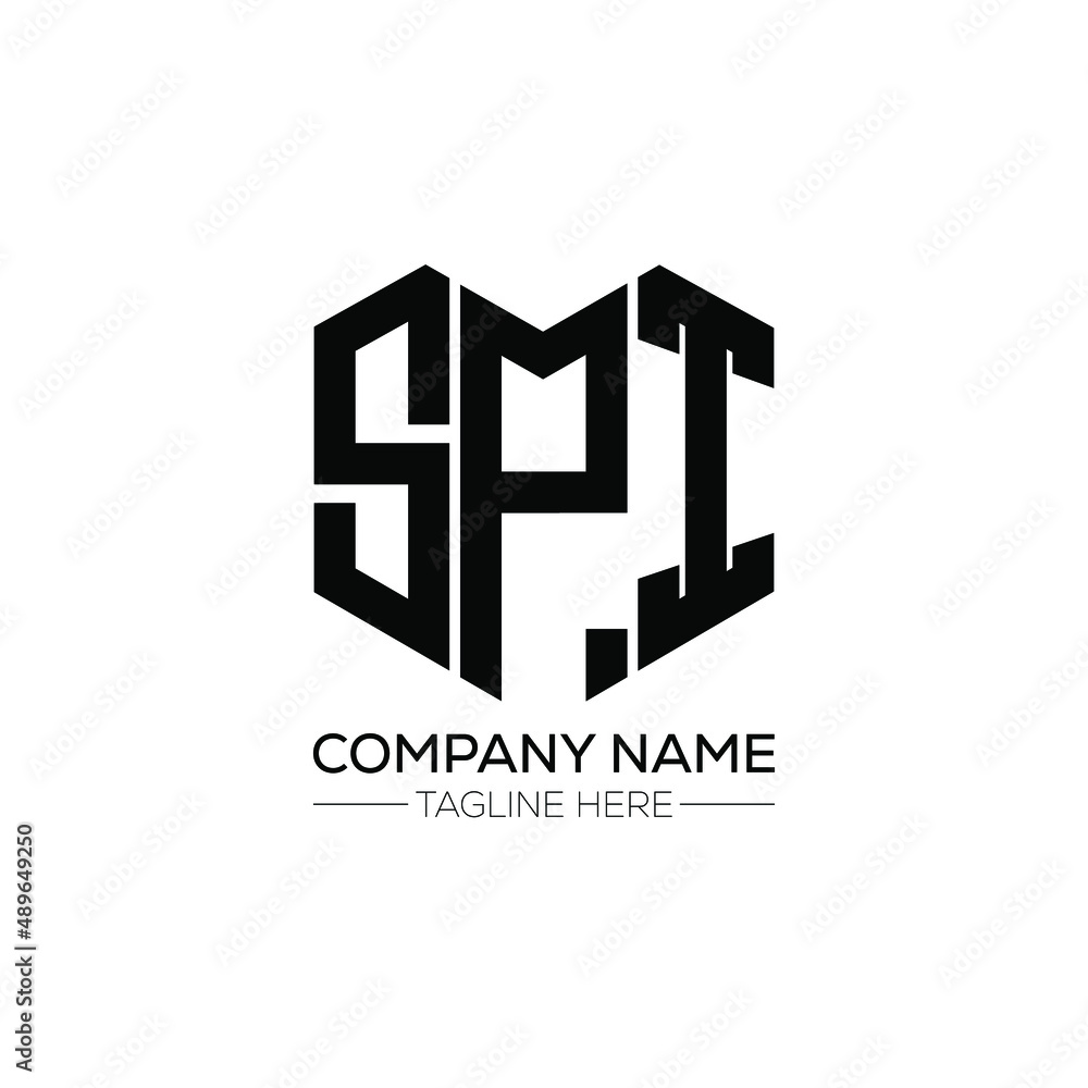 SPI letter logo design on white background.SPI creative initials letter ...