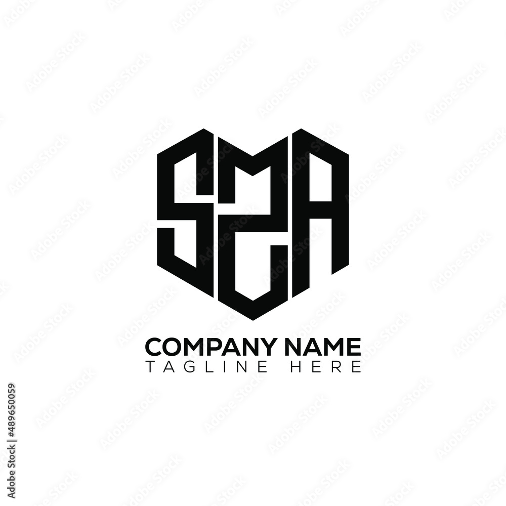 SZA letter logo design on white background.SZA creative initials letter ...