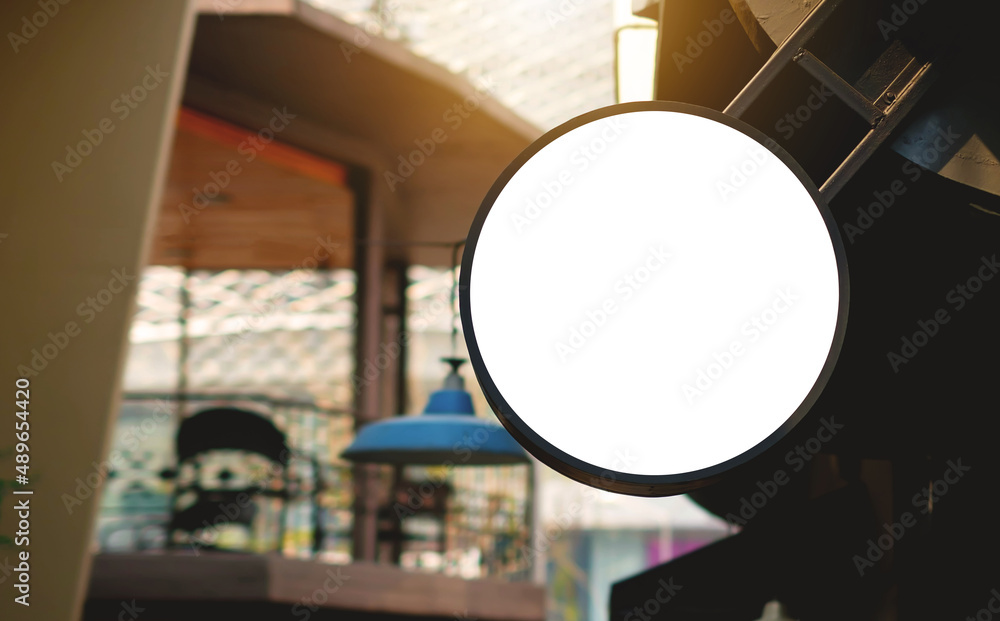 Banner circle light box mockup for print design presentation. logo ...