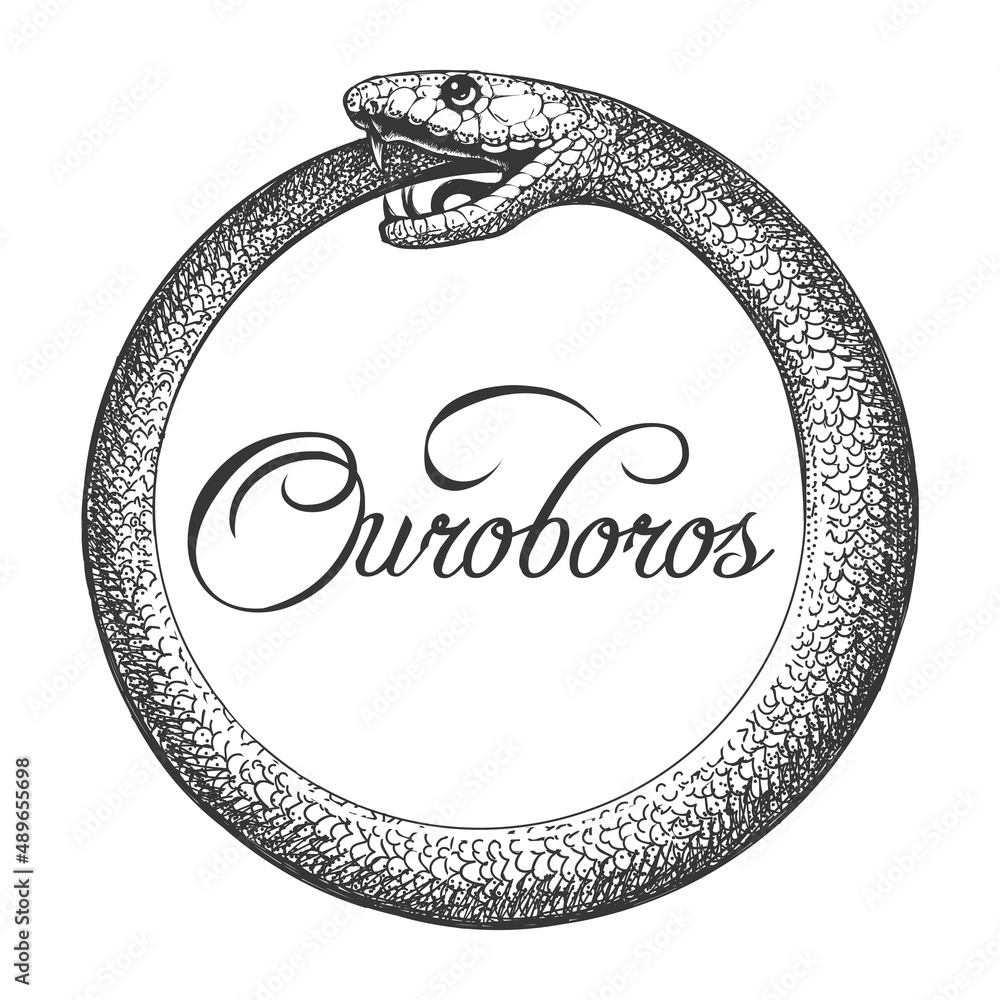 Ouroboros Snake Ancient Esoteric Symbol Tattoo Stock Vector | Adobe Stock