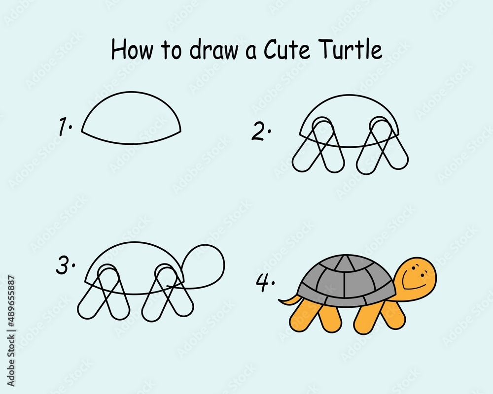 How To Draw A Chibi Turtle