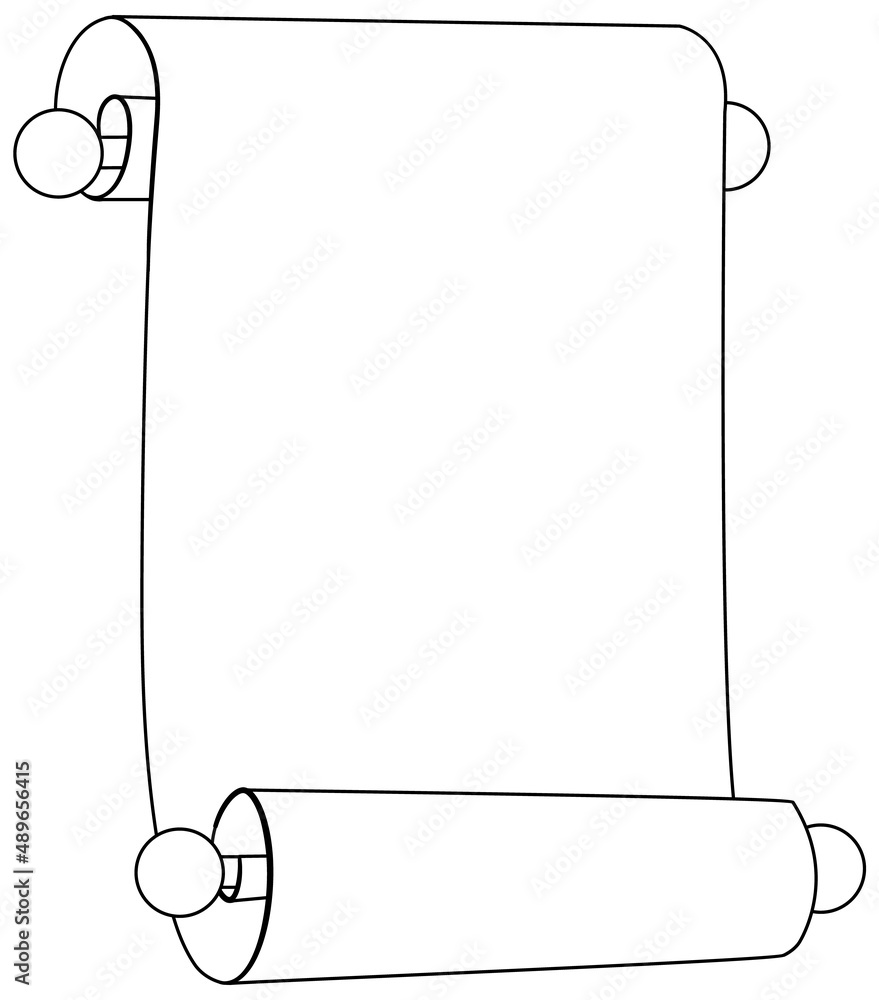 Paper scroll doodle outline for colouring Stock Vector | Adobe Stock