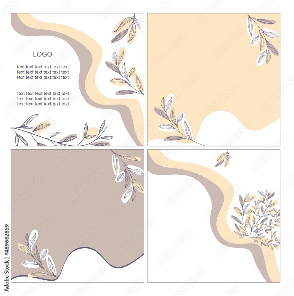 templates, a collection of layouts for posts on instagram, spring ...