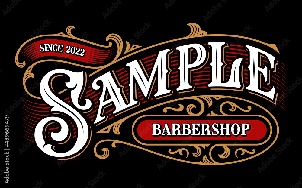 Vintage lettering template for barbershop Stock Vector | Adobe Stock